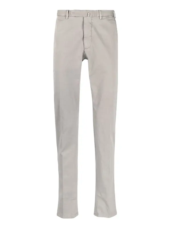 DELL'OGLIO Slim-cut Leg Chino Trousers - Neutrals