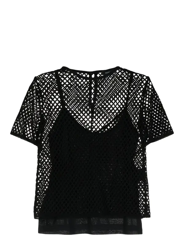 Goen.j Open-knit T-shirt - Black