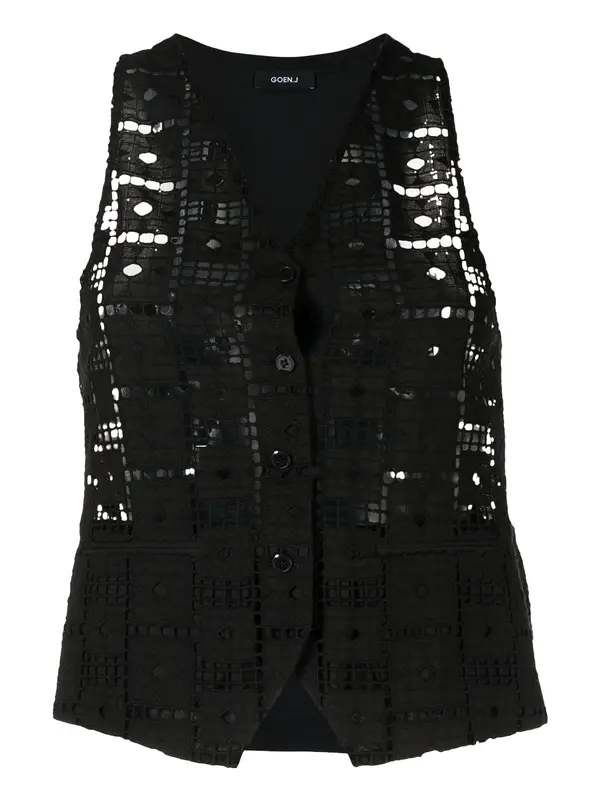 Goen.j Cut-out Detail Vest - Black