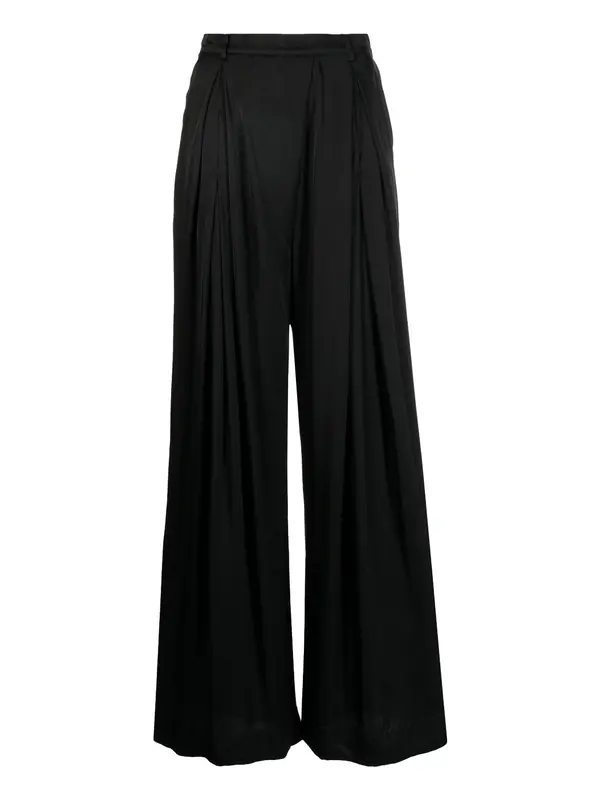 Goen.j Wide-leg Pleated Trousers - Black