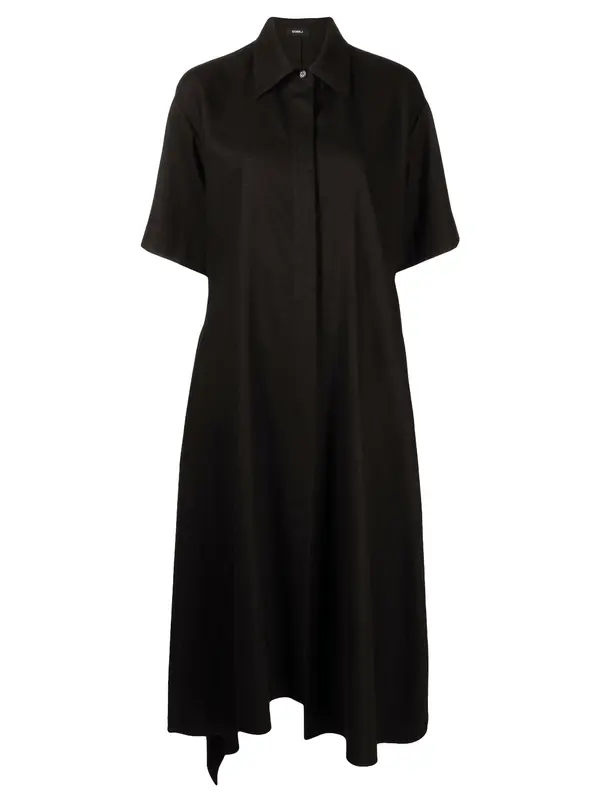 Goen.j Asymmetric-hem Shirt Dress - Black