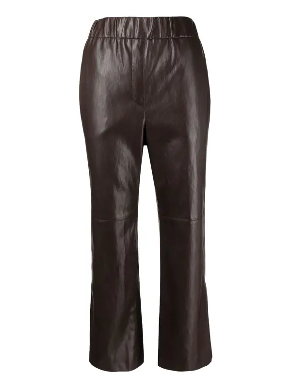 Goen.j High-waisted Cropped Trousers - Brown