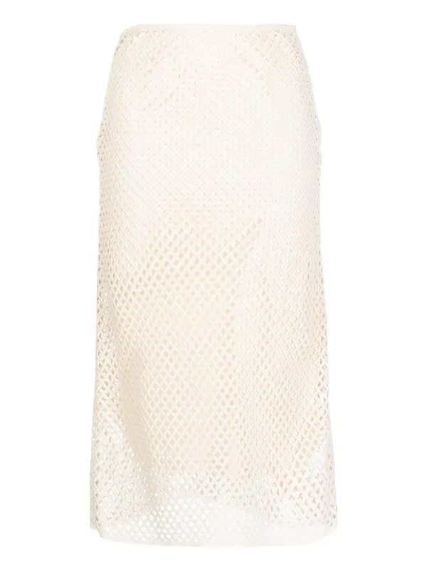 Goen.j Open-knit Midi Skirt - White
