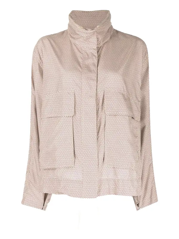 Goen.j Geometric Print Windbreaker - Neutrals