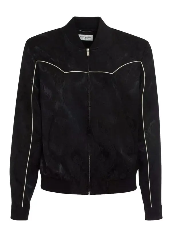 Saint Laurent Paisley-print Bomber Jacket - Black