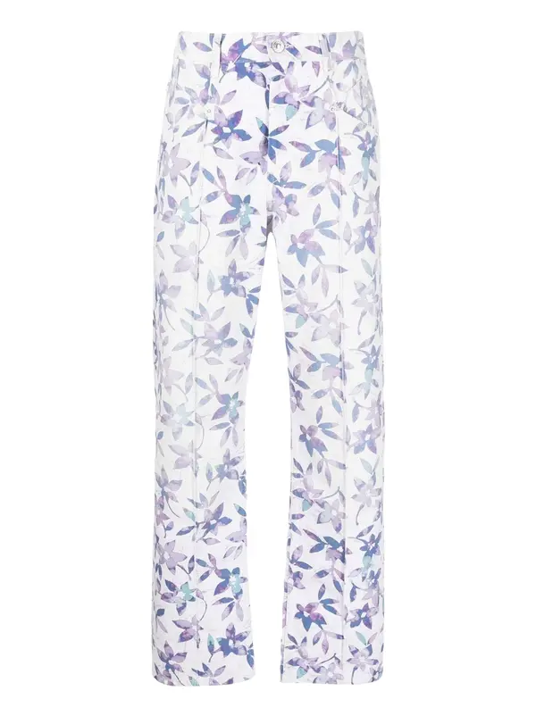 Isabel Marant Floral-print Trousers - White