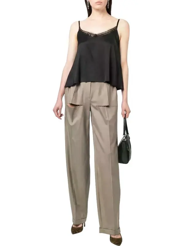 ALMAZ Classic Cut-out Pleated Trousers - Grey