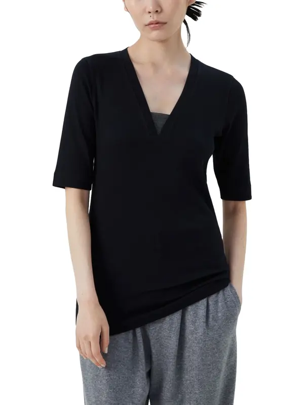 Brunello Cucinelli V-neck T-shirt - Black
