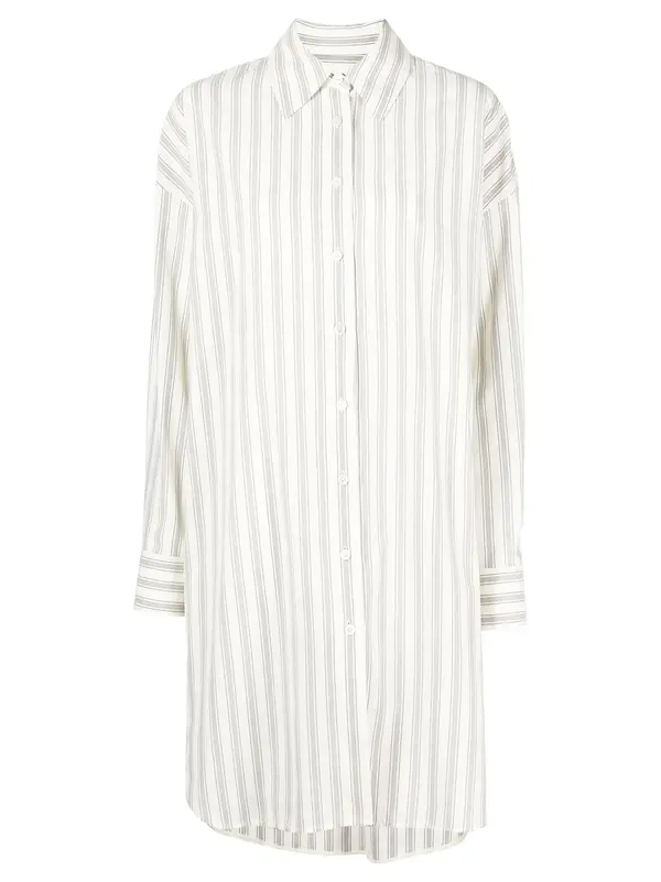 Goen.j Oversized Striped Shirt Dress - Black