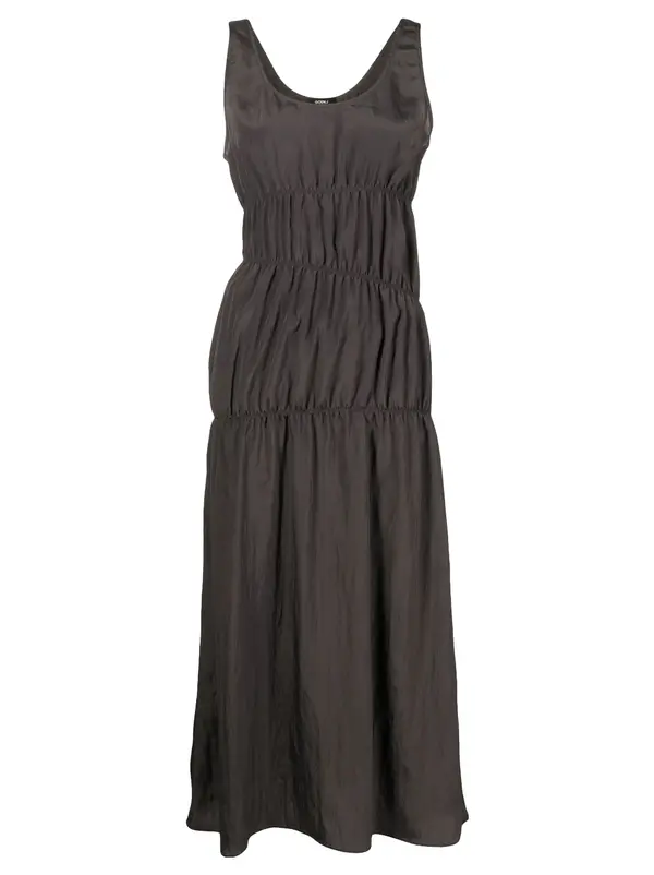 Goen.j Ruched Midi Dress - Grey