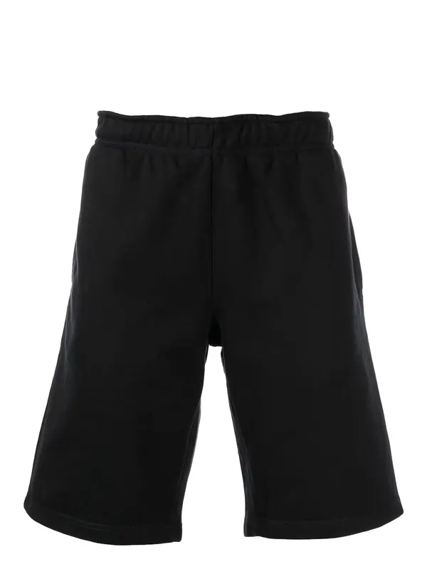 032C Elasticated-waist Cotton Shorts - Black