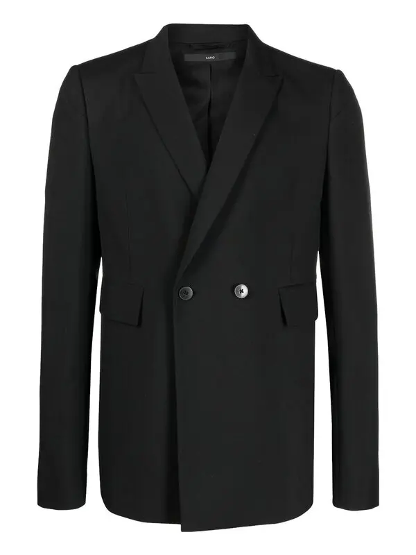SAPIO Double-breasted Tailored Blazer - Black