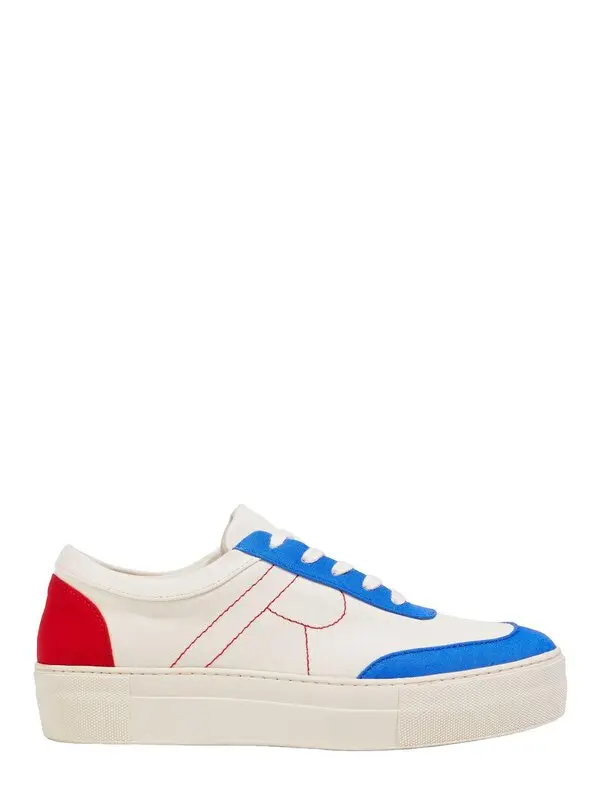 REJINA PYO Colorblock Canvas Low-top Sneakers - White