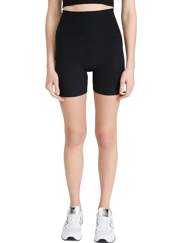 Beyond Yoga Spacedye Keep Pace Biker Shorts - Darkest Night