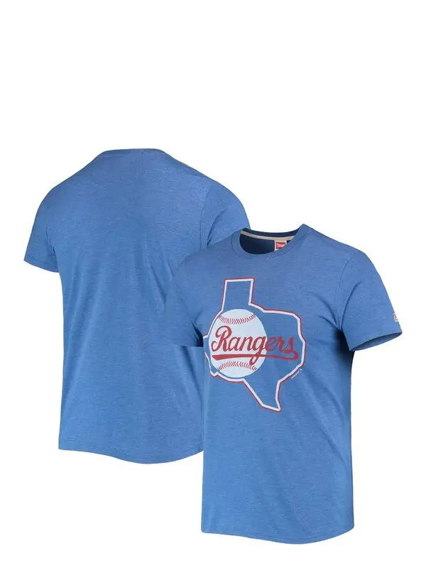 HOMAGE Texas Rangers Hand-drawn Logo Tri-blend T-shirt - Royal