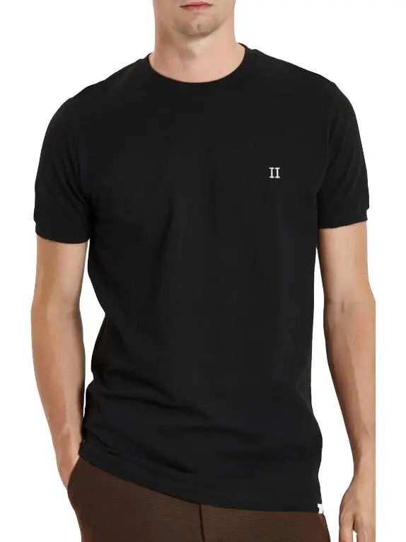 LES DEUX Cotton Piqué Crewneck T-shirt - Black