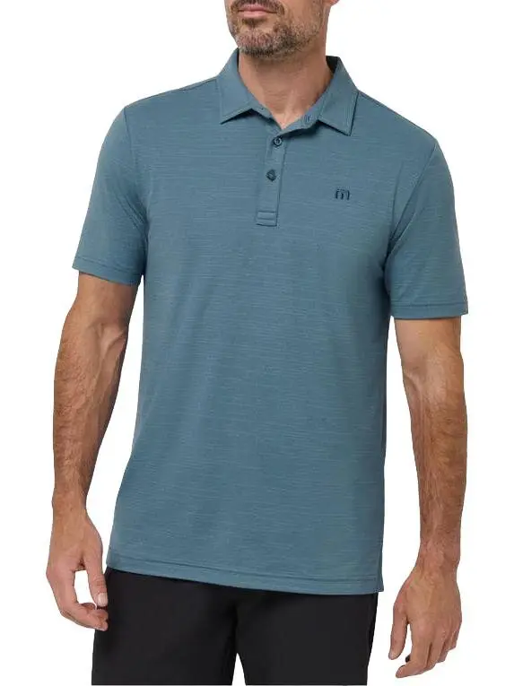 Travis Mathew The Heater Solid Short Sleeve Performance Polo - Copen Blue