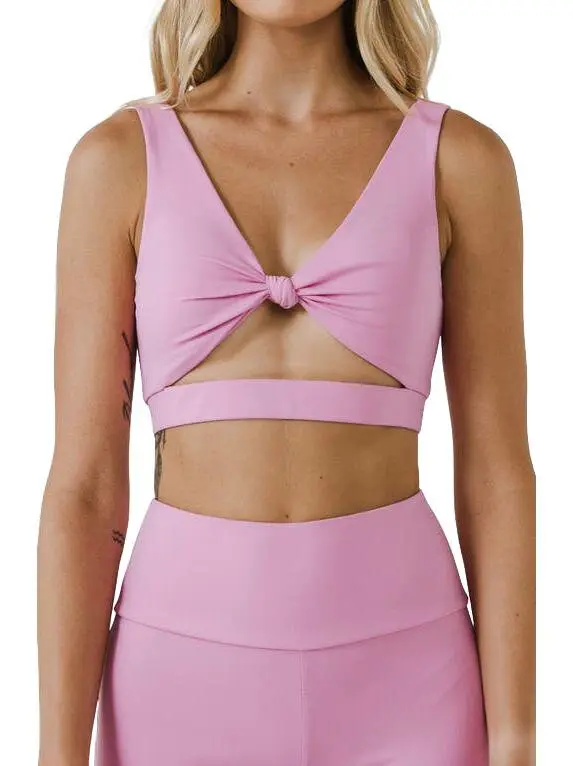 GREY LAB Knotted Cutout Crop Tank - Pink