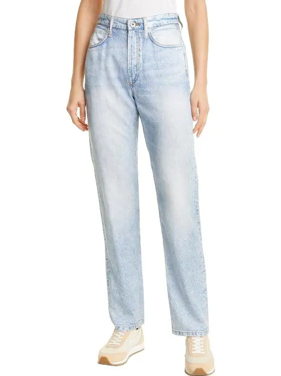 Rag & Bone Alex Liquid High Waist Straight Leg Tromp L'oeil Pants - Luna