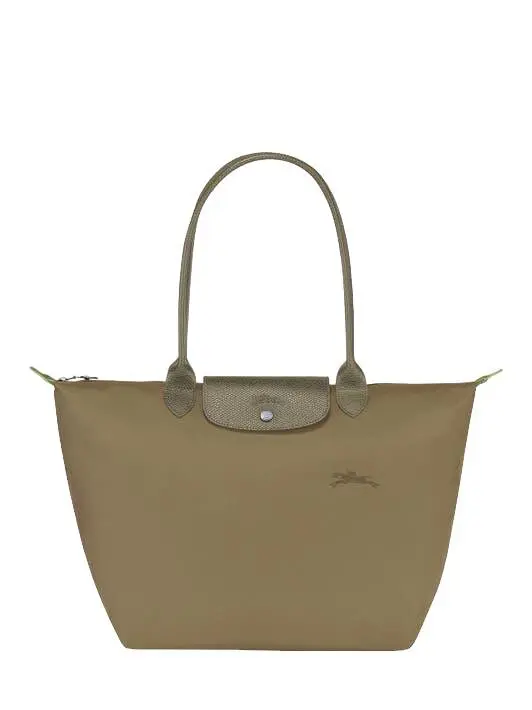 Longchamp Le Pliage Green Recycled Canvas Large Shoulder Tote - Artichoke