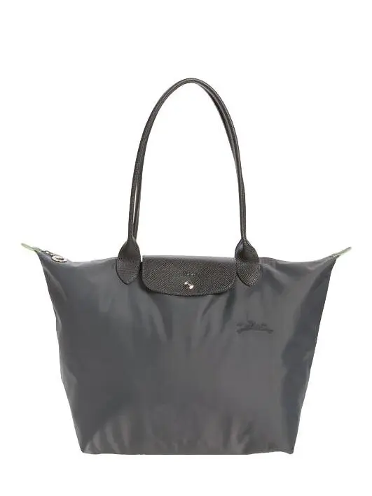 Longchamp Le Pliage Green Recycled Canvas Large Shoulder Tote - Graphite