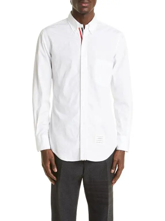 Thom Browne Classic Fit Poplin Button-up Shirt - 100 White