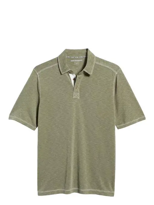 Johnston & Murphy Slub Modal Blend Polo - Olive
