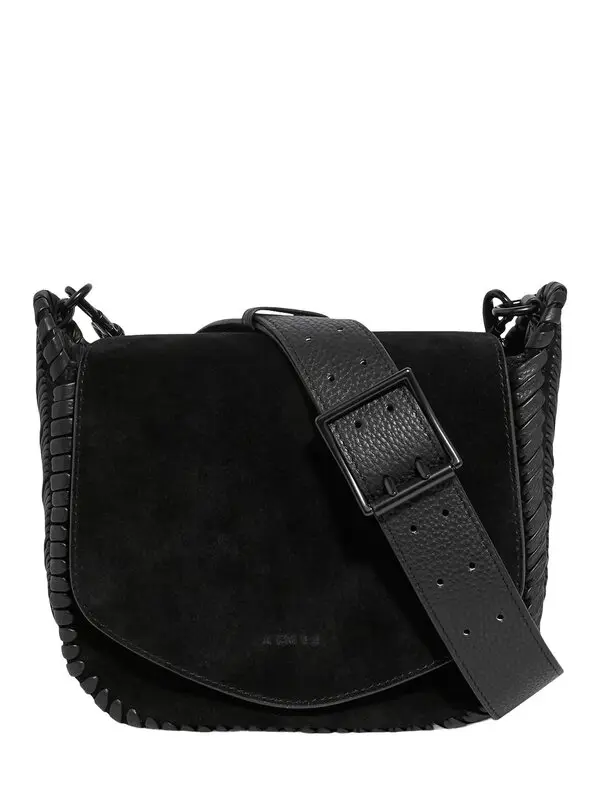 AIMEE All For Love Leather Crossbody Bag - Black Suede