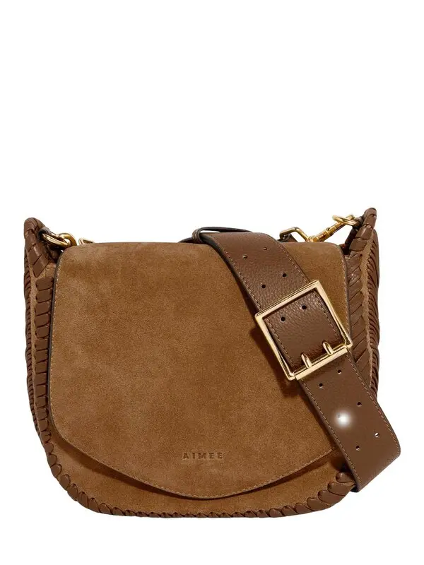 AIMEE All For Love Leather Crossbody Bag - Coffee Suede