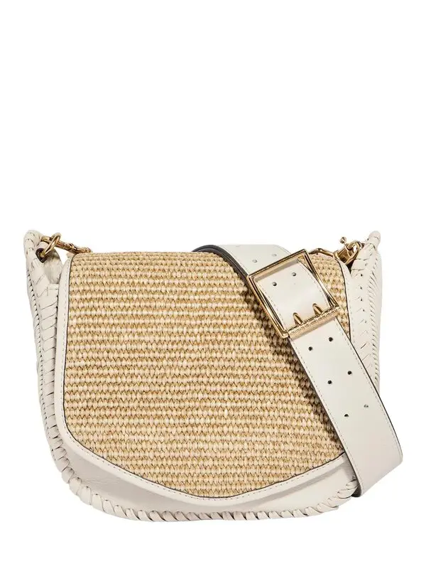 AIMEE All For Love Leather Crossbody Bag - Raffia