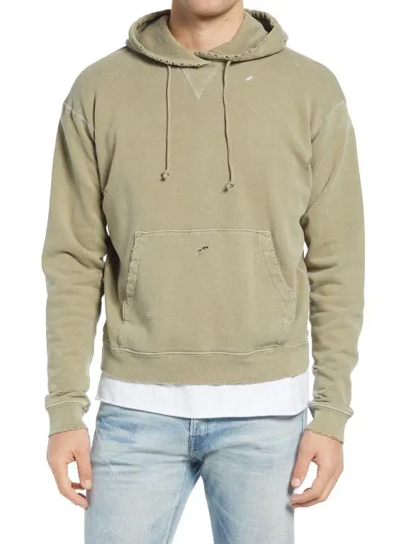 John Elliott Folsom Distressed Hoodie - Olive