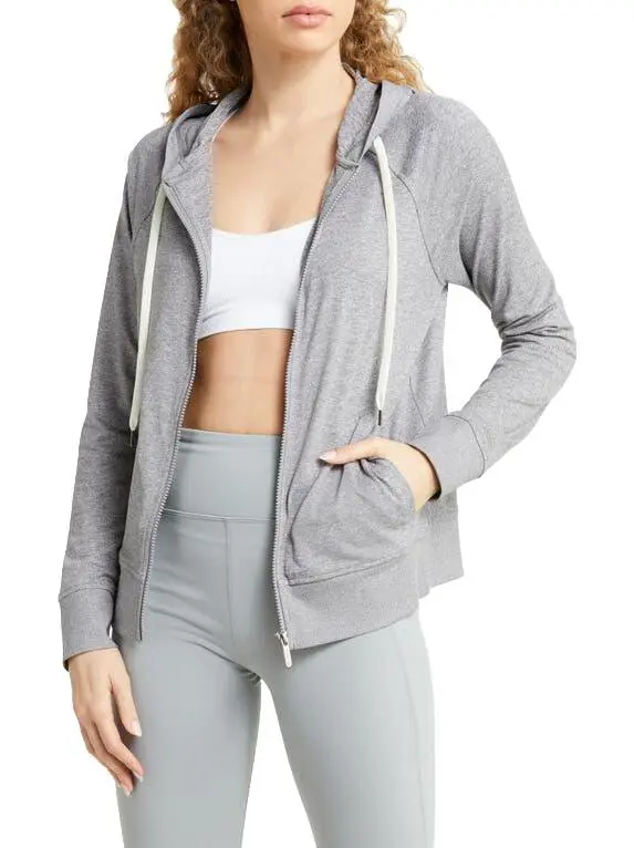 Zella Restore Soft Full Zip Hoodie - Grey Shade