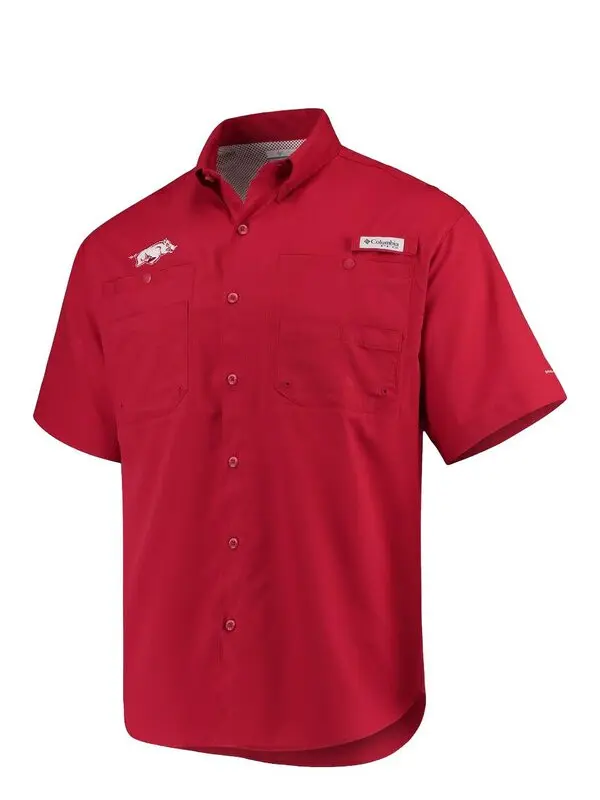 Columbia Arkansas Razorbacks Pfg Tamiami Shirt - Cardinal