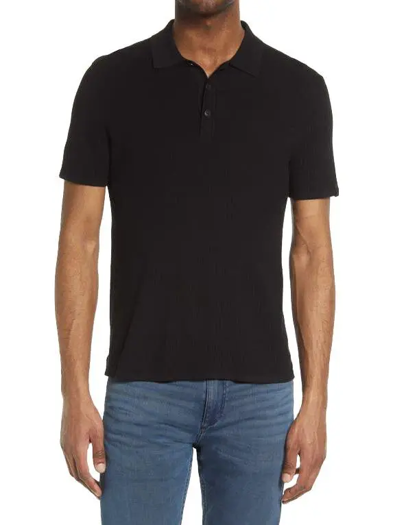 Rag & Bone Harvey Knit Polo - Black
