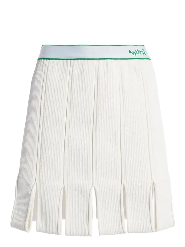 Bottega Veneta Logo Mini Skirt - White