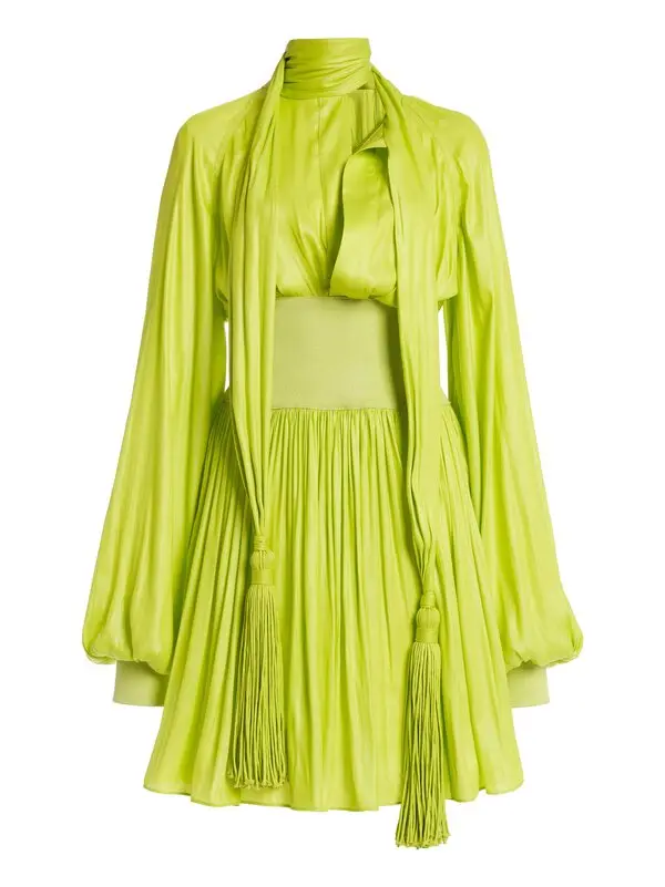 Bottega Veneta Tassel-detailed Mini Dress - Green