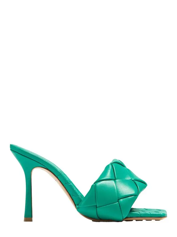 Bottega Veneta The Lido Intrecciato Leather Sandals - Turquoise