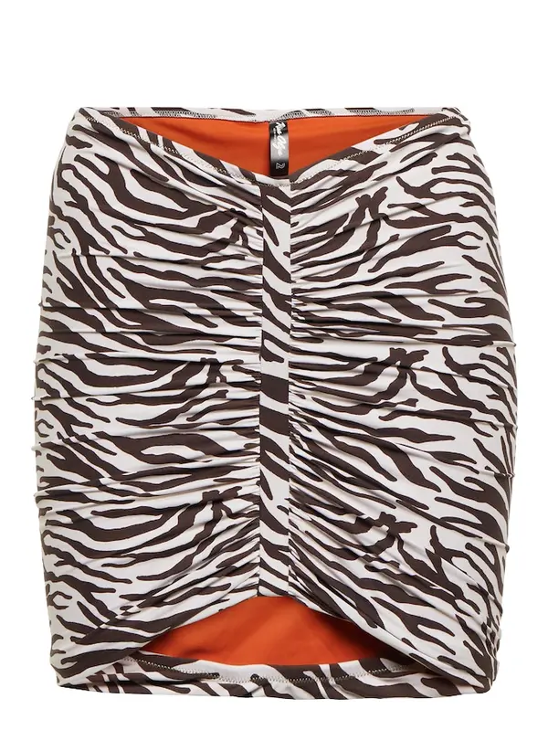 REINA OLGA Geraldina Zebra-print Miniskirt - Multicoloured