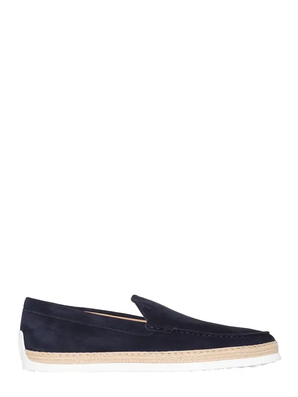 TOD'S Suede Espadrille Loafers - Blue