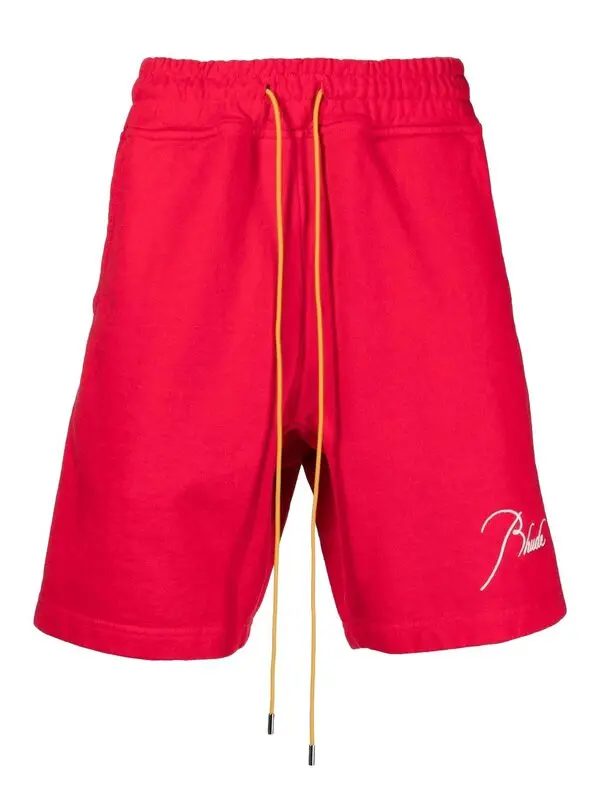 Rhude Logo-embroidered Track Shorts - Red