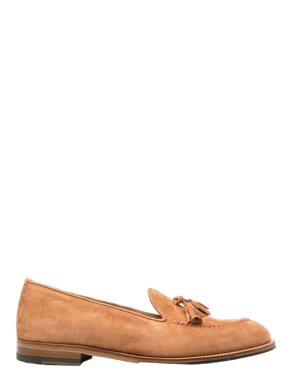 SCAROSSO Sienna Suede Loafers - Neutrals