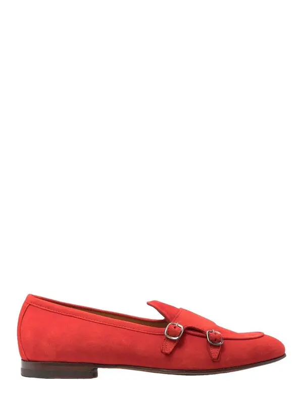 SCAROSSO Virginia Suede Loafers - Red
