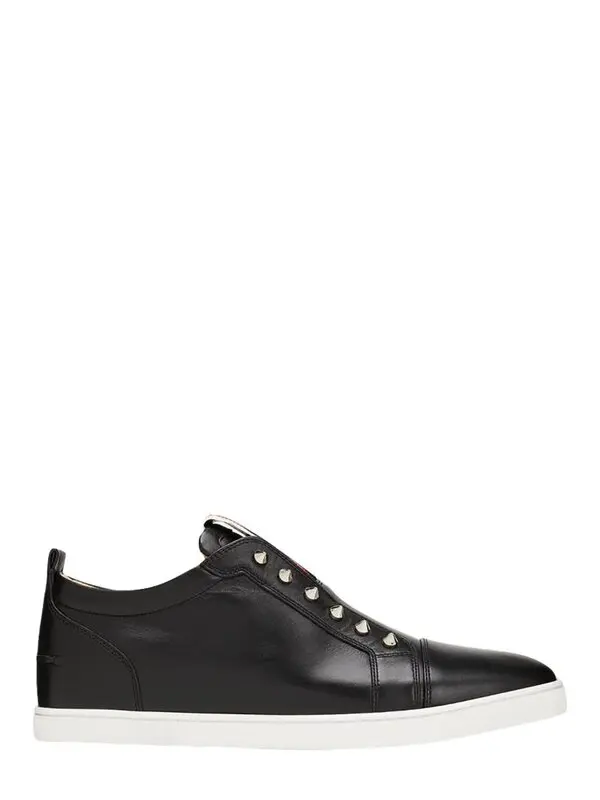 CHRISTIAN LOUBOUTIN Leather Slip-on Sneakers - Black