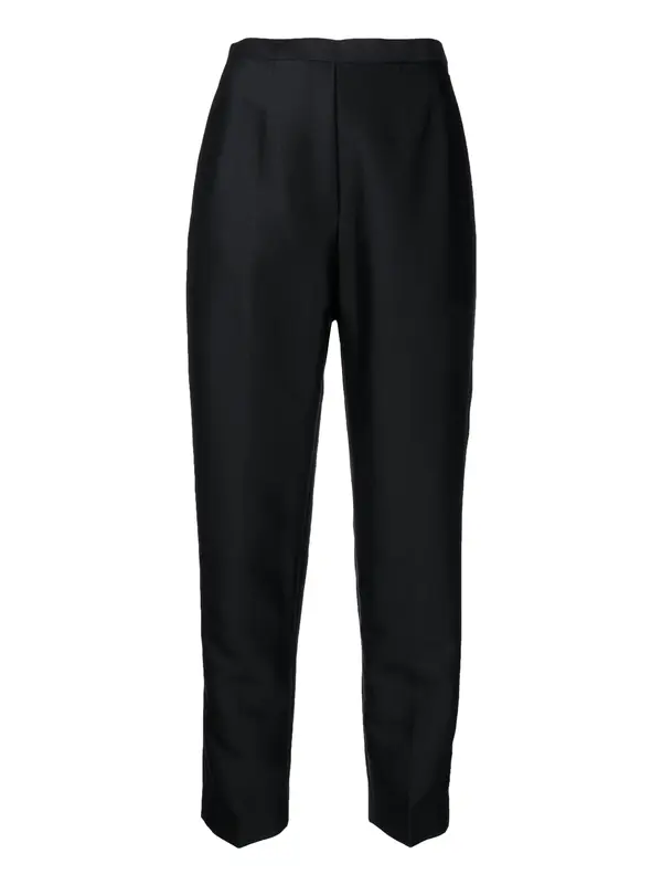 GIA STUDIOS Satin-finish Slim-cut Trousers - Black
