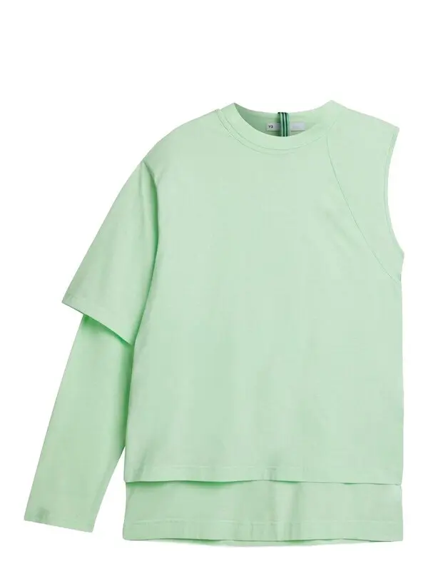 Y3 Asymmetric Layered T-shirt - Green
