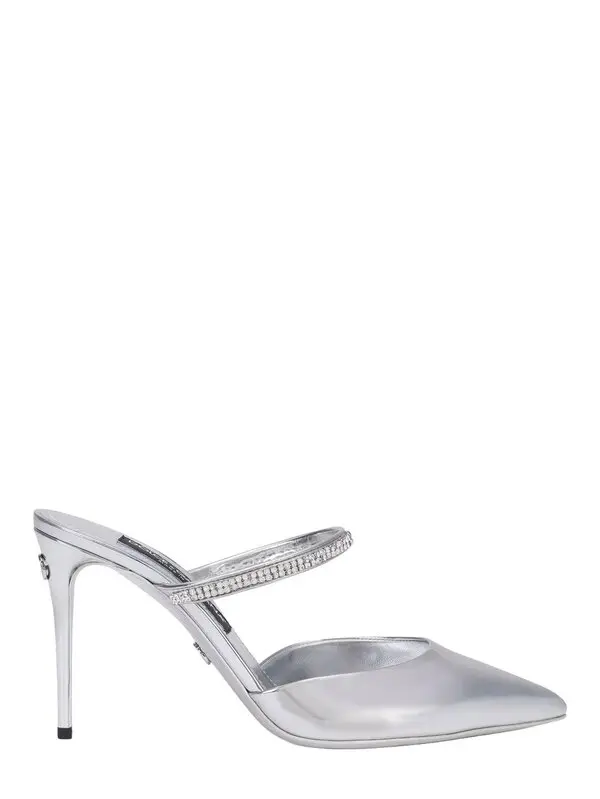 Dolce & Gabbana Crystal-embellished Mules - Grey