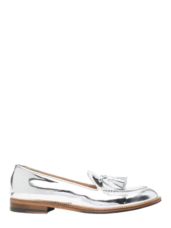 SCAROSSO Sienna Patent Leather Loafers - Silver