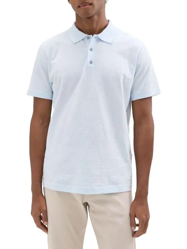 Theory Bron In Cosmos Slub Cotton Polo Shirt - Skylight