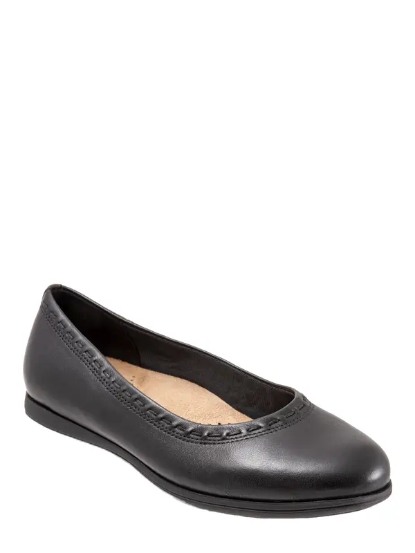Trotters Dixie Leather Ballet Flat - Black