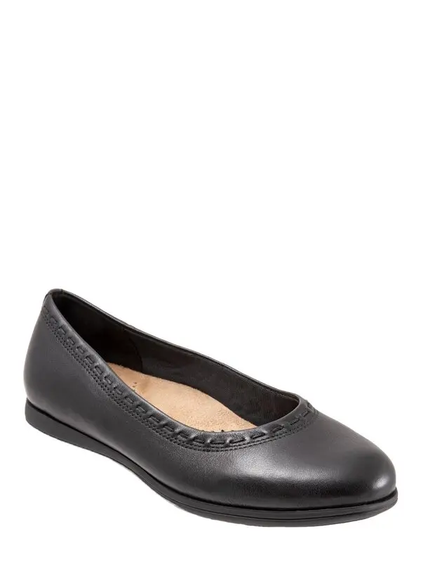 Trotters Dixie Leather Ballet Flat - Black